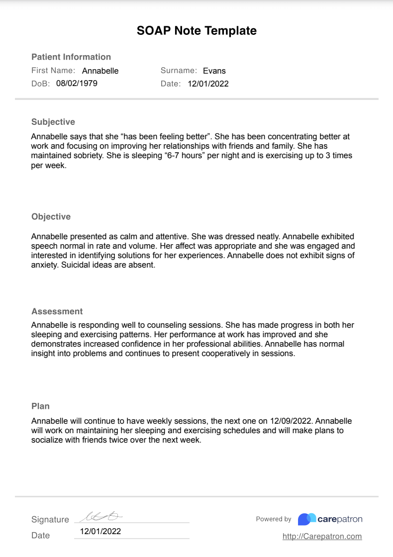 SOAP Notes Template Example Free PDF Download